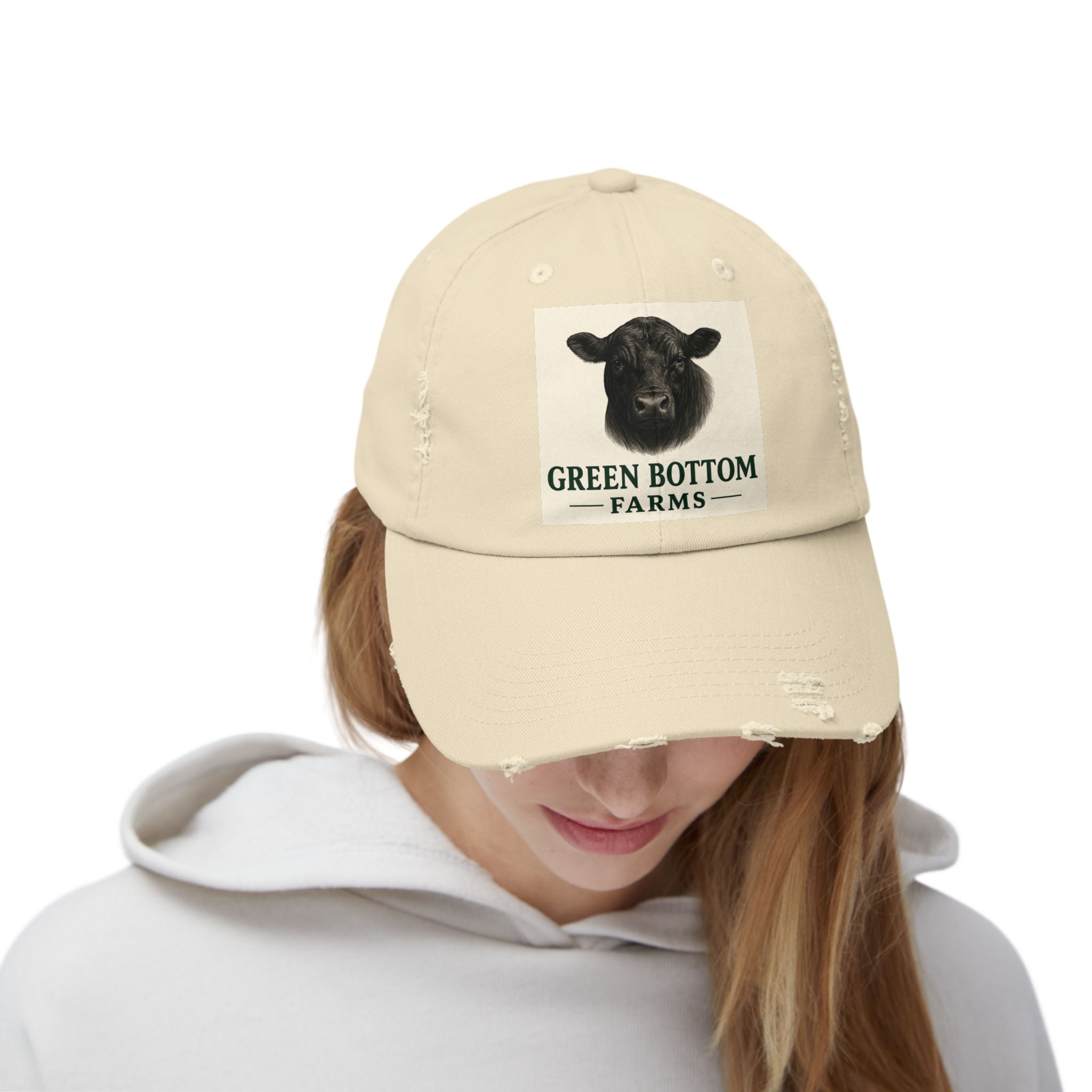 Unisex Distressed Cap – Green Bottom